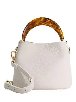 DUNE Moulded-handle Leather Handbag - White Leather