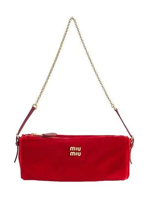Miu Miu Velvet Zip-top Pouch - Rosso