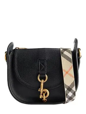 Burberry Mini B-clip Leather Messenger Bag - Black