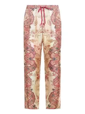 PIERRE-LOUIS MASCIA Floral-patterned Trousers - Neutrals