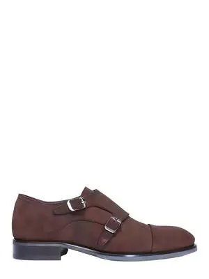 Brioni Buckle-strap Monk Shoes - Brown