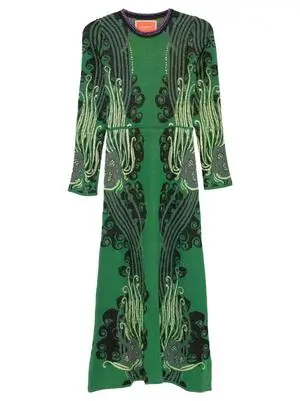 La DoubleJ Floral-print Midi Dress - Green