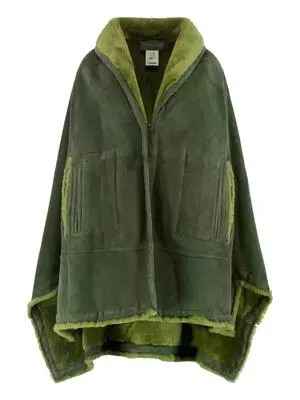 Alberta Ferretti Textured-trim Poncho - Green