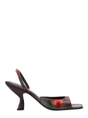 DIESEL D-amber Floral-print Heeled Sandals - Red
