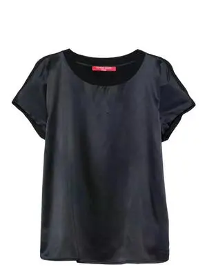 Marina Rinaldi Contrast-trimmed T-shirt - Blue