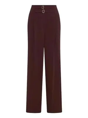 Marella Double-buckle Wide-leg Trousers - Purple