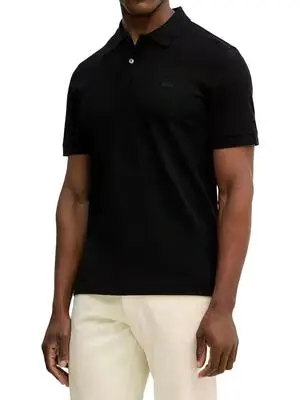 BOSS Pallas Buttoned Polo Shirt - Black