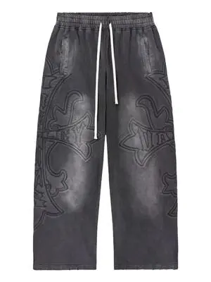 VALE FOREVER Carver Embroidered Track Pants - Grey