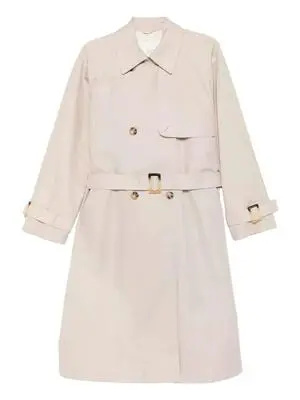 Marina Rinaldi Buttoned Belted Coat - Neutrals