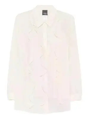 Marina Rinaldi Ruffled Shirt - Neutrals