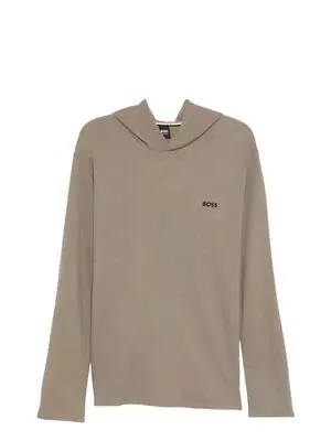 BOSS Logo-embroidered Hoodie - Neutrals