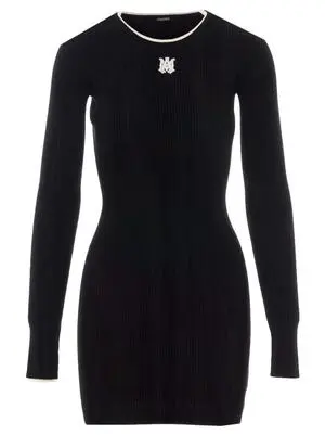 Amiri Embroidered Logo Mini Dress - Black