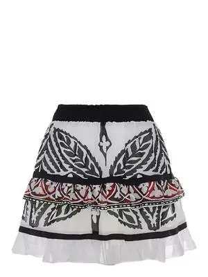 Devotion Patterned Mini Skirt - White