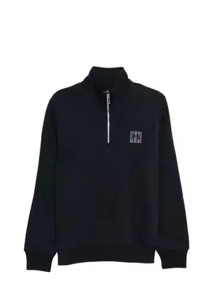 Paul Smith Logo-embroidered Zipped Sweatshirt - Blue