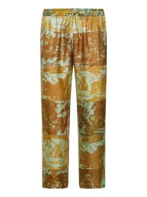 PIERRE-LOUIS MASCIA Printed Trousers - Brown