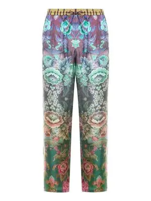 PIERRE-LOUIS MASCIA Floral Straight-leg Trousers - Green
