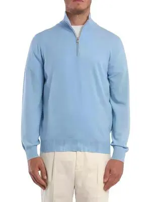 Brunello Cucinelli Half-zip Cashmere Sweater - Blue