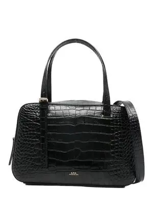 A.p.c. Embossed Top Handle Tote - Black