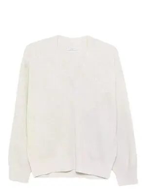 Brunello Cucinelli V-neck Long-sleeve Sweater - Neutrals