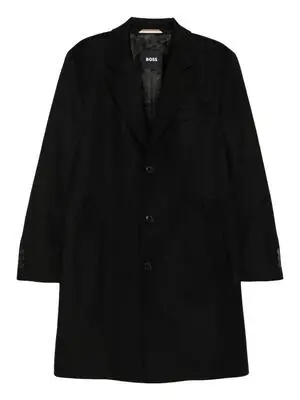 BOSS Single-breasted Coat - Black