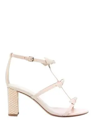 ALEXANDRE BIRMAN Knot-detail Leather T-strap Sandals - Neutrals