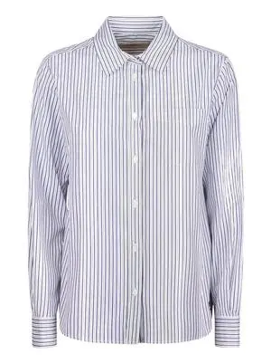 Max Mara Striped Chest-pocket Shirt - White