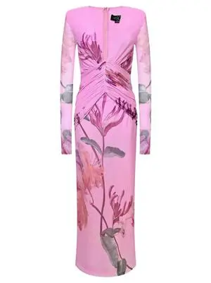 PatBO Floral-print Midi Dress - Pink