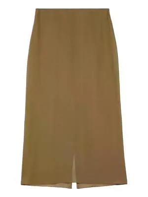 TOD'S Midi Silk Skirt - Brown