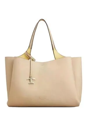 TOD'S T-detail Shoulder Bag - Neutrals