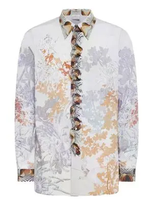 PIERRE-LOUIS MASCIA Diomede Floral-print Shirt - White