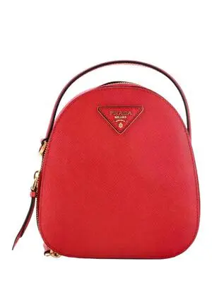 Prada Odette Zip Saffiano Leather Mini Backpack - Red