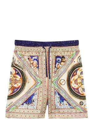 Casablanca Patterned Drawstring Shorts - Neutrals