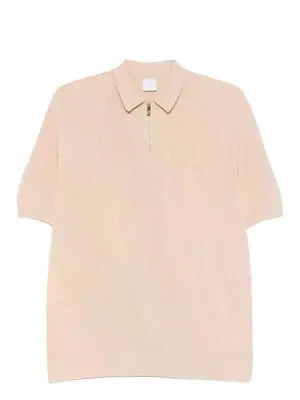 Eleventy Half-zip Short-sleeve Polo Shirt - Neutrals