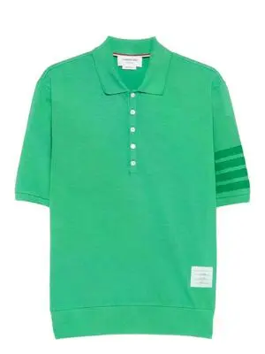 Thom Browne Stripe-detail Polo Shirt - Green