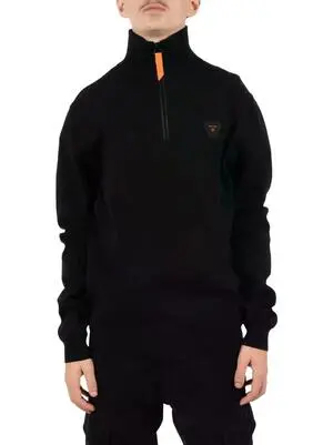 GERTRUDE Lewis Patch Half-zip Sweater - Black