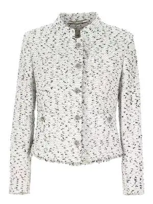 Tagliatore Fringed Buttoned Jacket - White