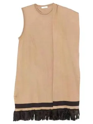 FERRAGAMO Fringe-trim Mini Dress - Neutrals