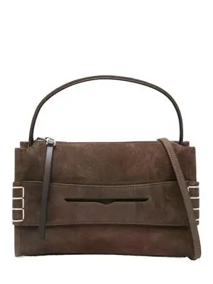 JW Anderson Suede Top Handle Bag - Brown