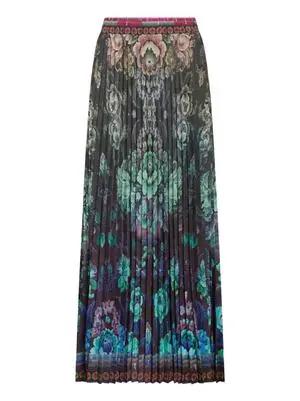 PIERRE-LOUIS MASCIA Floral-print Pleated Maxi Skirt - Green