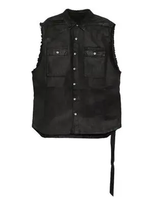 Rick Owens Sleeveless Denim Gilet - Black