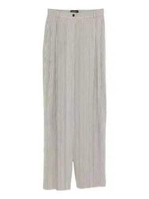 Emporio Armani Striped Trousers - Neutrals