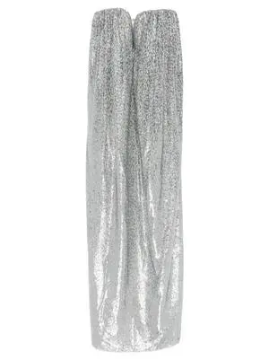 Stella McCartney Metallic-effect Maxi Dress - Silver