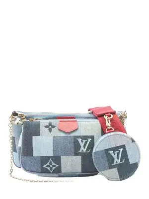 LOUIS VUITTON 2019 Monogram Denim Patchwork Multi Pochette Accessoires - Blue