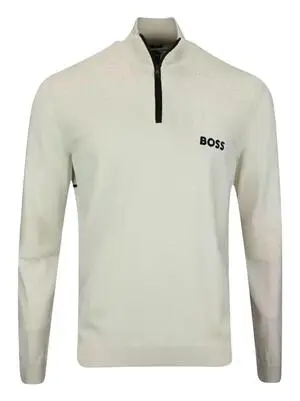 Hugo Boss Textured Zip Sweater - Neutrals