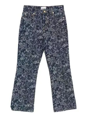 GANNI Floral Print Trousers - Blue