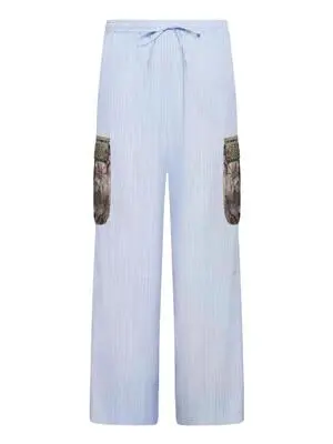 PIERRE-LOUIS MASCIA Alomhi Pinstripe-pattern Trousers - Blue