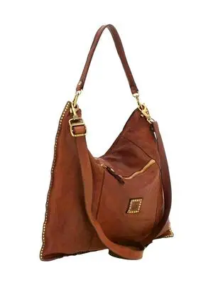 CAMPOMAGGI Kura Studded Shoulder Bag - Brown