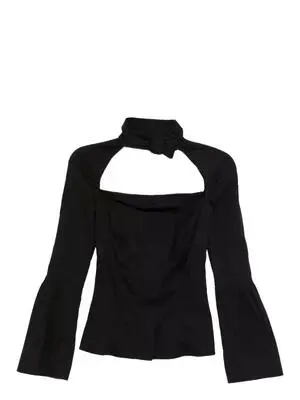 Gucci Square Cutout Blouse - Black