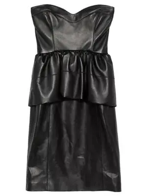 Fendi Strapless Peplum Midi Dress - Black