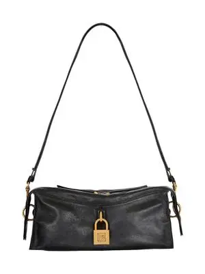Balmain Pulse Padlock-detail Shoulder Bag - Black